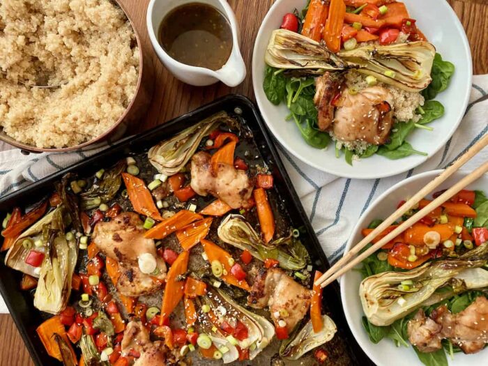 Roasted Sesame Ginger Chicken and Vegetables - Feed Them Wisely