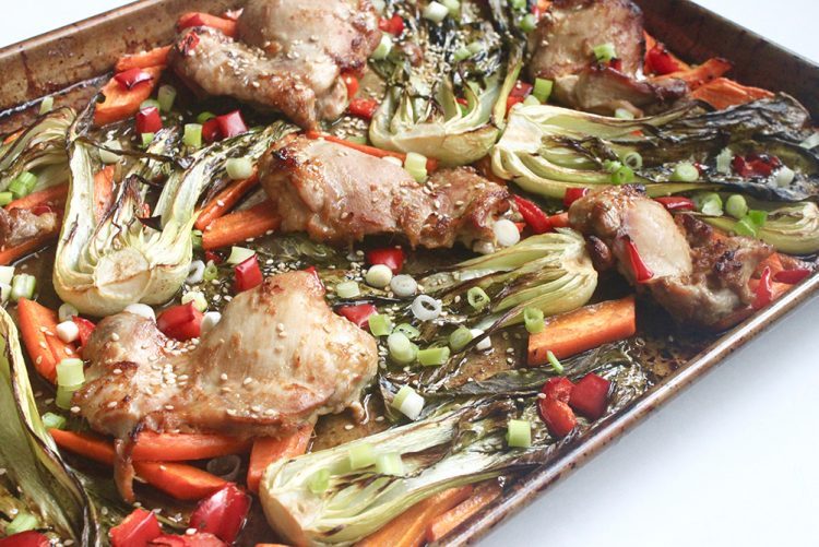 Roasted Sesame Ginger Chicken and Vegetables - Feed Them Wisely