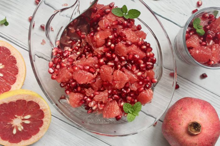 Grapefruit and Pomegranate Fruit Salad - Feed Them Wisely